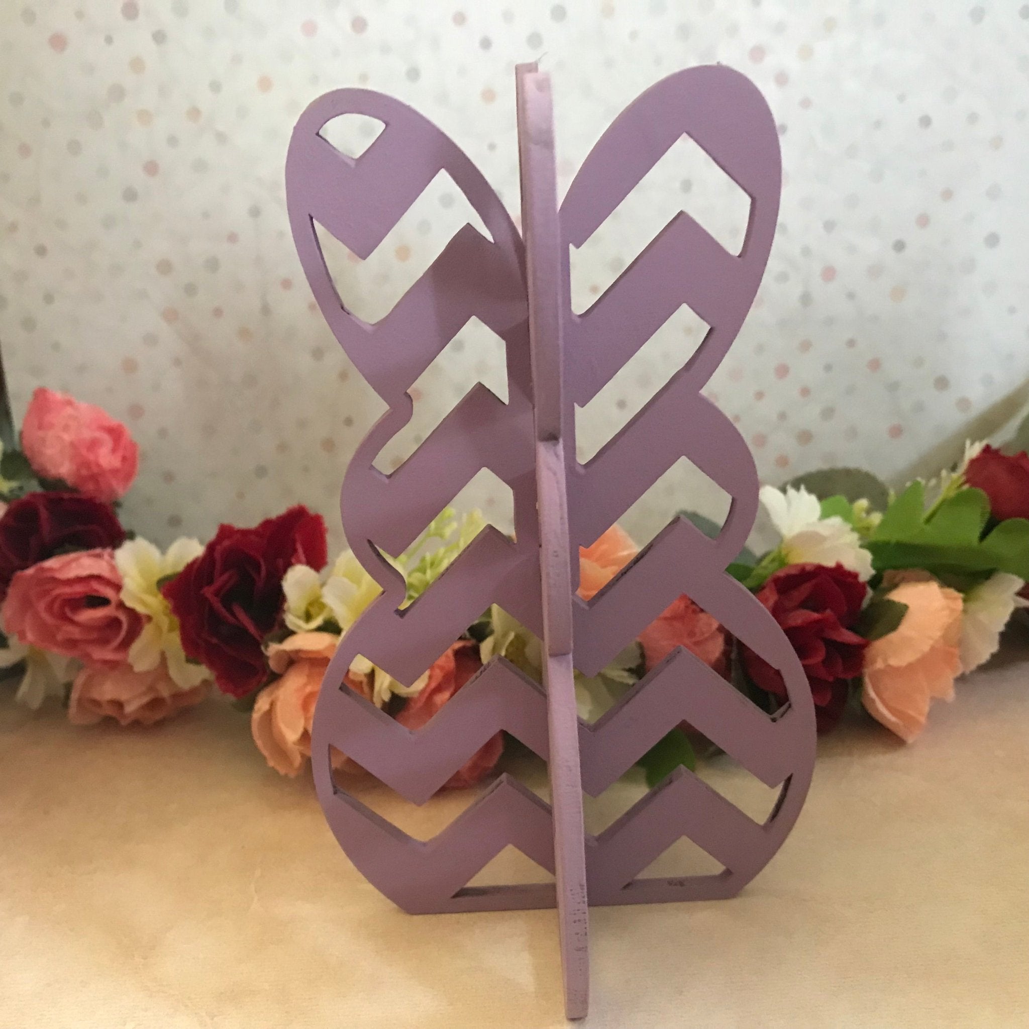 3d Easter Bunny - Chevron - Longbourn Handcrafted - spring home decor